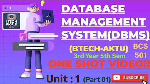 Database Management System B.Tech AKTU 3 Year BCS501 CSE/IT and Allied Branches BCS501 Unitwise ...
