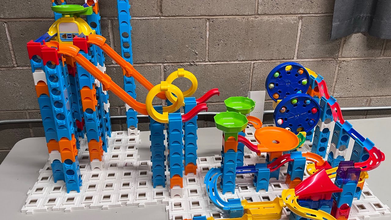 Marble Run ASMR VTech Double Loop Track W/ Magnetic Sections - YouTube