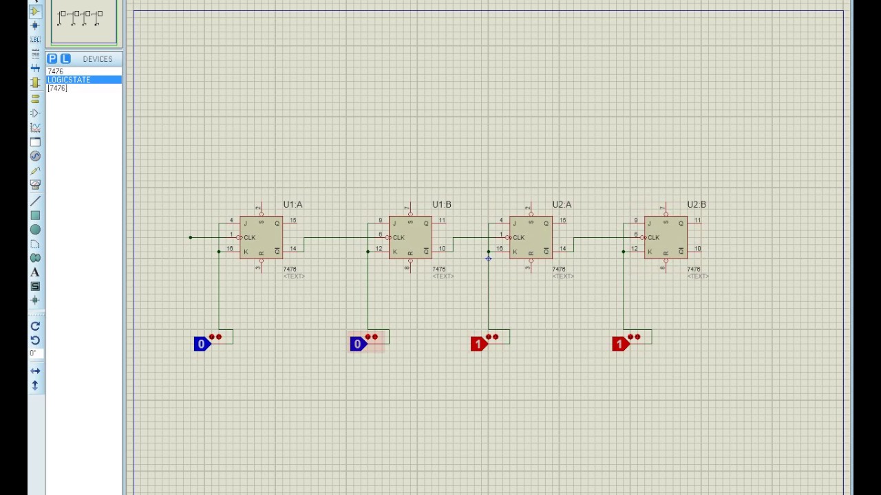 Décompteur asynchrone modulo 16 [front DESCENDANT] - YouTube