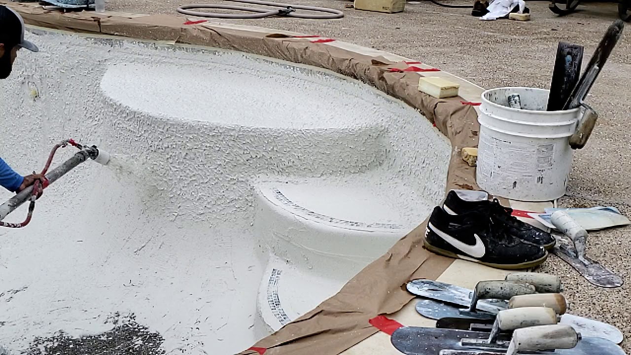 Pate Job Pool Replaster & Tile Installation 1 - YouTube