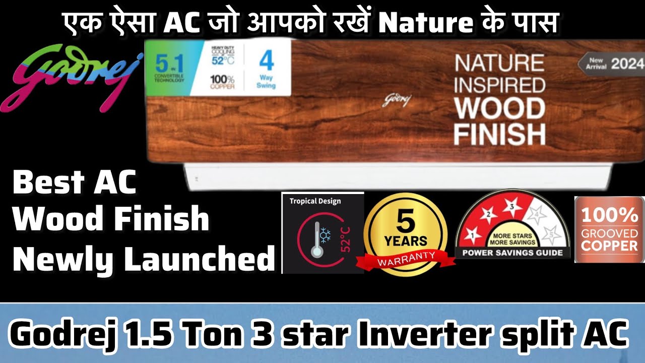 Introducing India’s 1st wood finish split AC review 2024 || Godrej eon ...