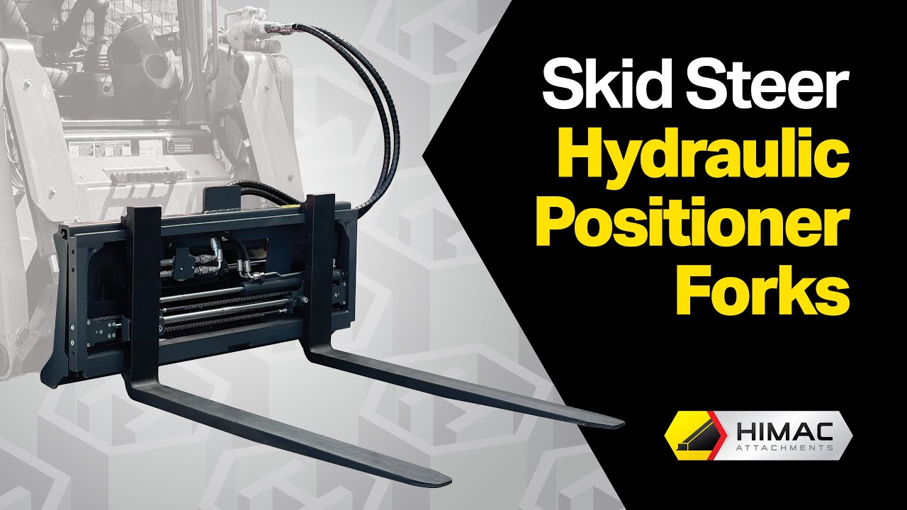 Himac Hydraulic Positioner Pallet Forks - Himac Attachments - YouTube