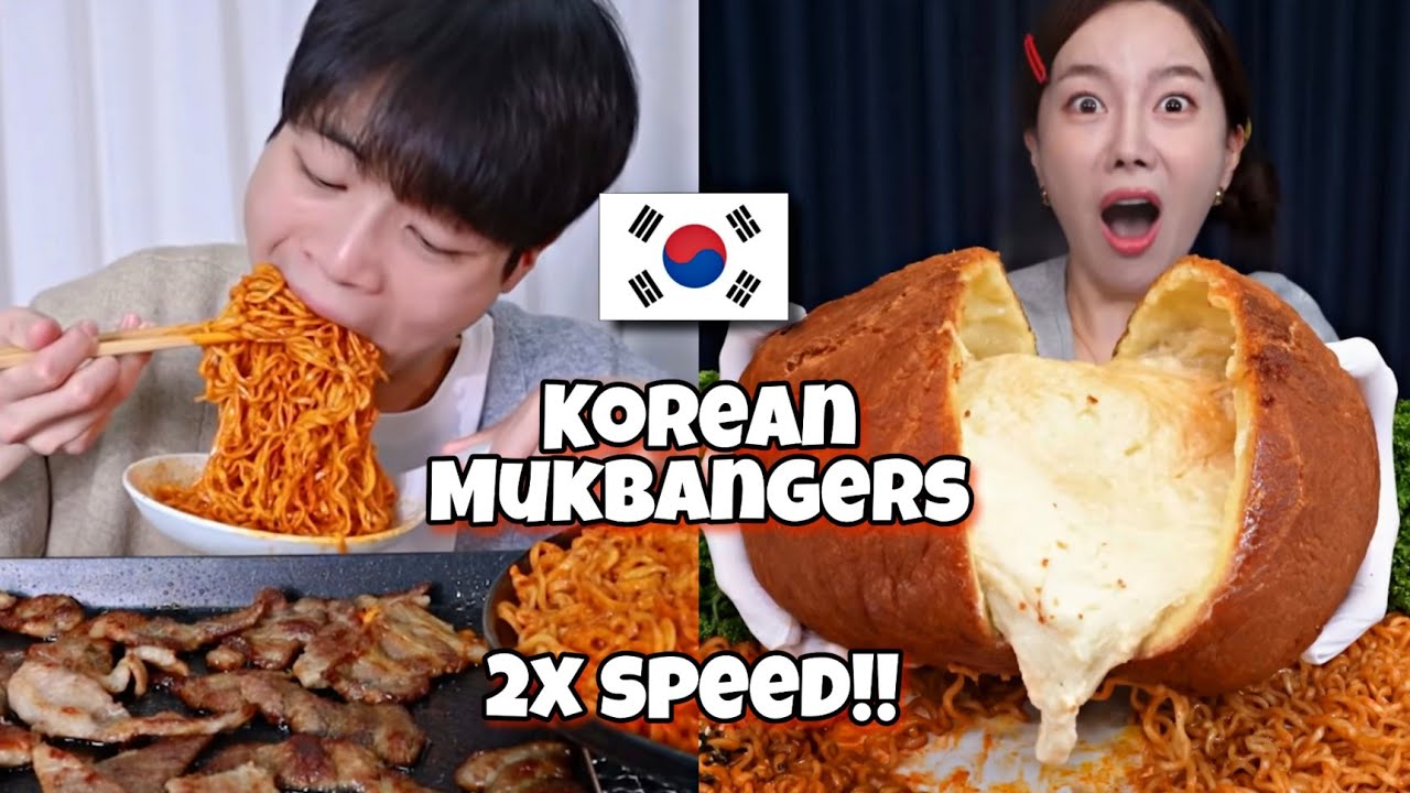 2x speed!!🔥ASMR Korean Mukbangers Insanely Eating Compilation| Fast ...