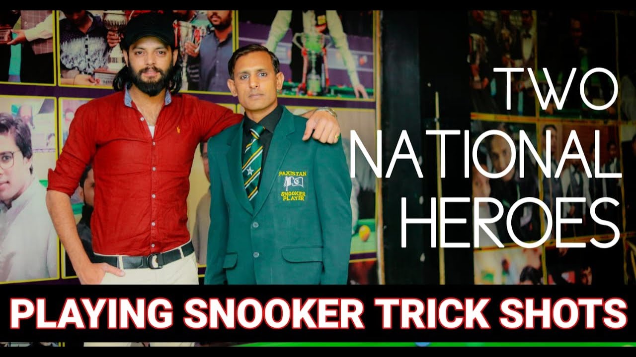 Muhammad Bilal Asian snooker champion with Raja Ahsan Doing trickshots ...