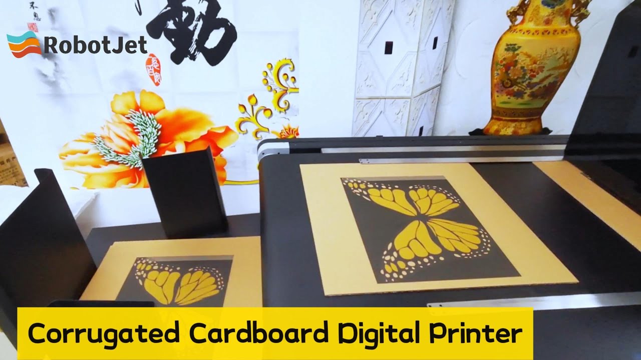 Digital Corrugated Cardboard Printer - YouTube