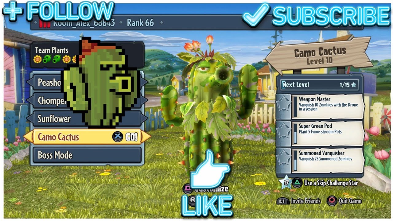 Plants vs Zombies Garden Warfare 1(Camo Cactus showcase) - YouTube