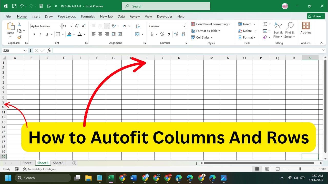 How to Autofit Columns And Rows - YouTube
