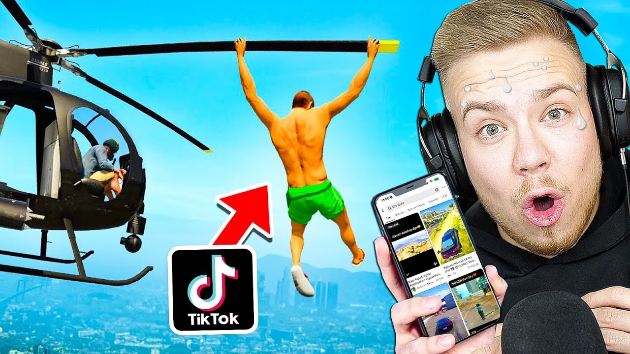 1 STUNDE VIRALE GTA 5 STUNTS auf TIK TOK NACHMACHEN - YouTube