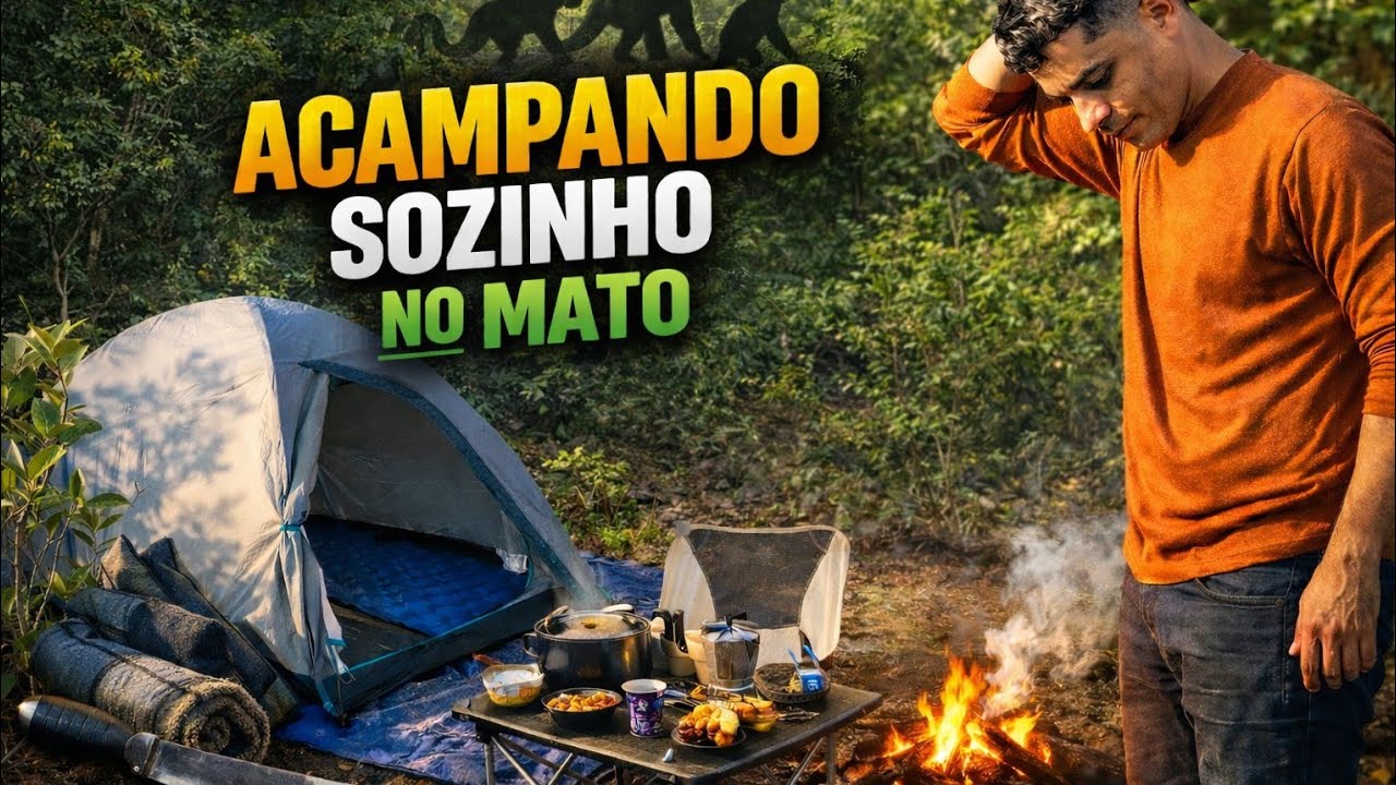 Acampando no meio do mato sozinho aventura selvagem. - YouTube