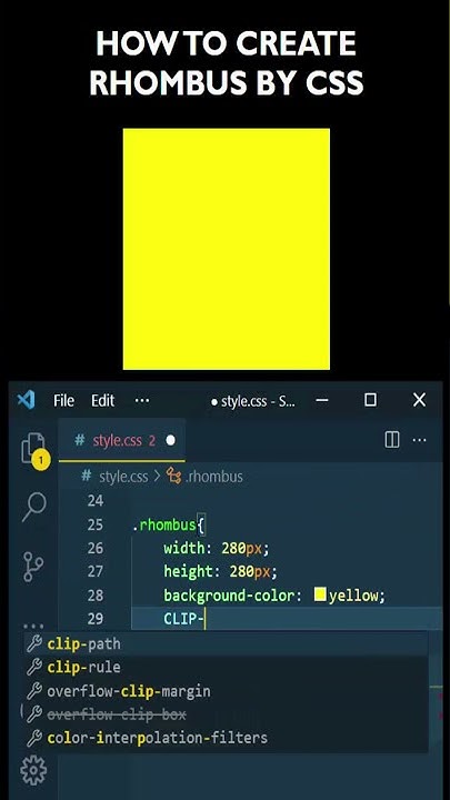 How to Create Rhombus 🔥 by CSS Using Clip-Path #shorts #shorts_viral #coding_shorts - YouTube
