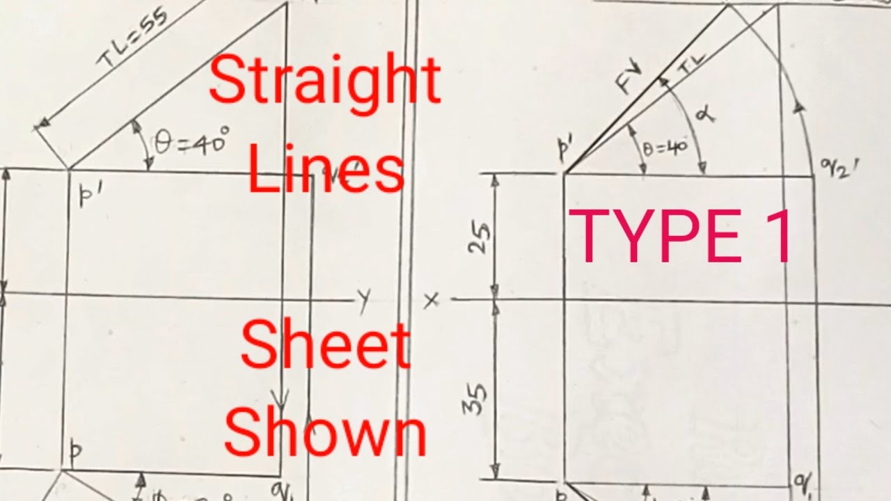 TYPE 1 | Straight Lines on Sheet | Engineering Graphics - YouTube