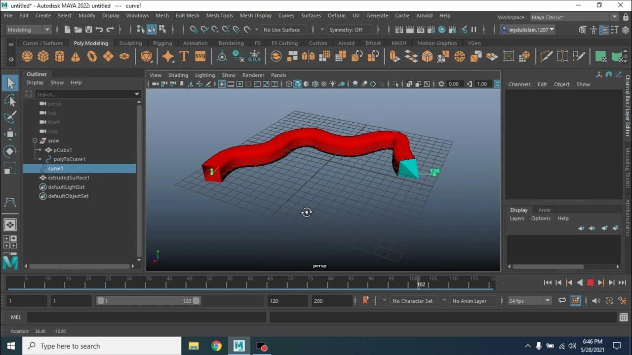Maya 2022 NURBS curve - How to create Arrow animation in Maya 2022 tutorial - YouTube