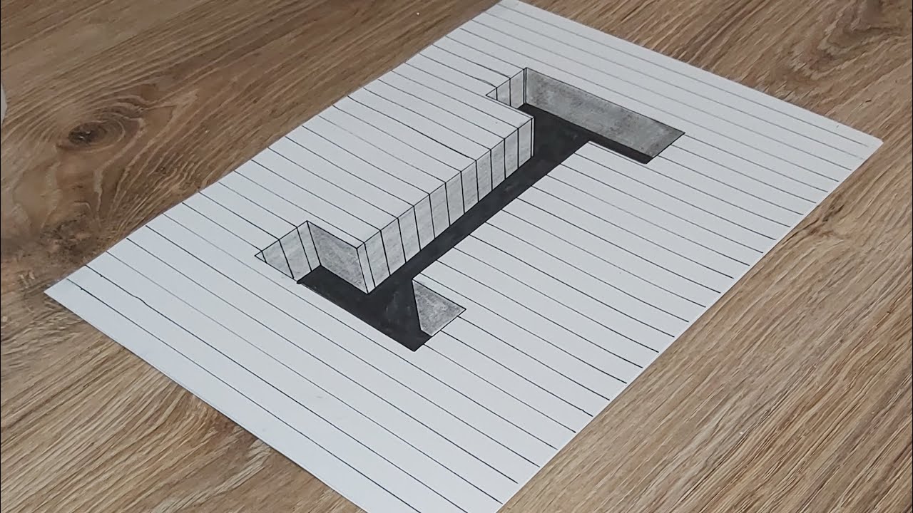 3d drawing letter I in 3d - YouTube