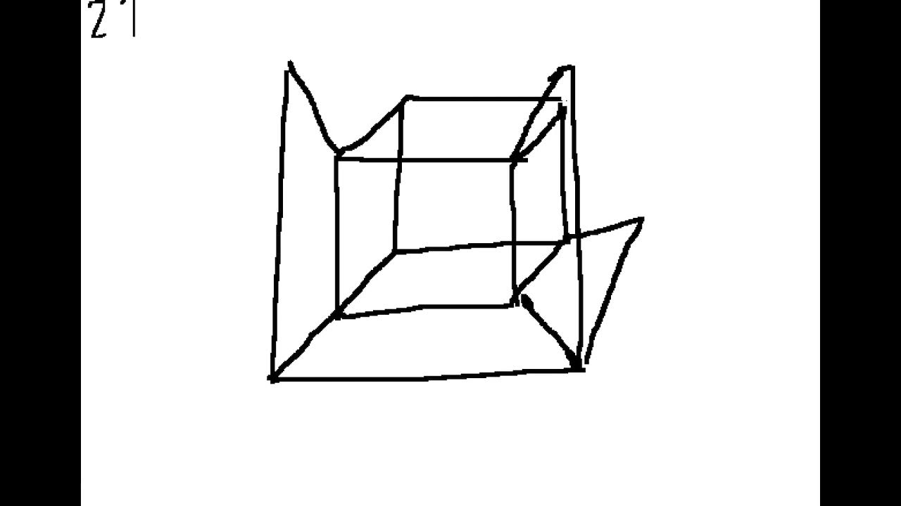 How to draw a 4D cube (Tesseract) - YouTube