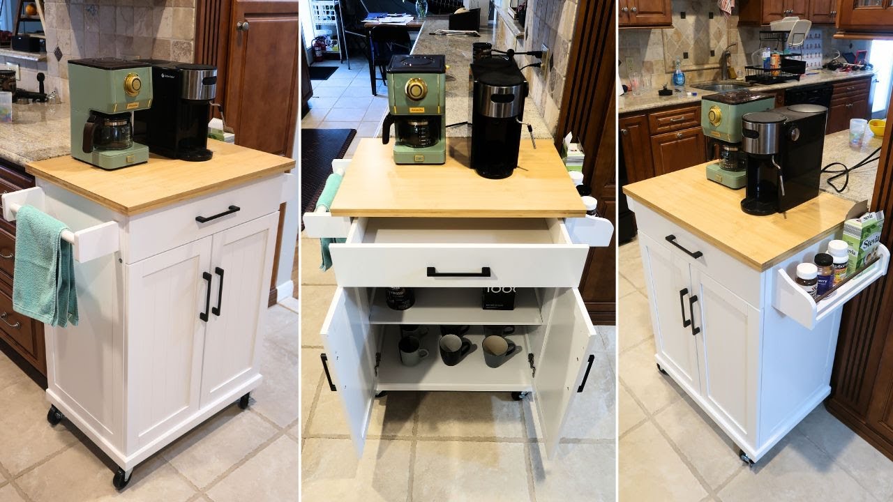 Yaheetech Kitchen Cart Full Assembly & Demo Review - YouTube