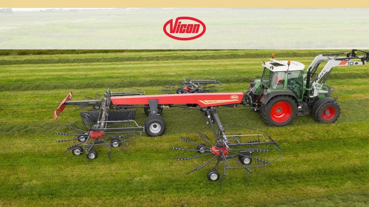 Vicon Andex 1254- Four rotor center rake - YouTube