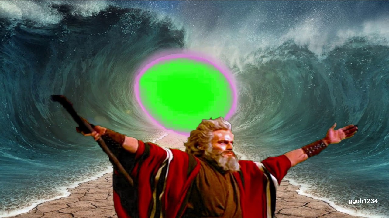Royalty FREE Moses parting of the Red Sea in green screen - 2 variants ...