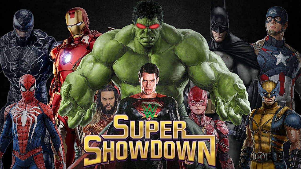 SUPER-SHOWDOWN-BOWL! - TOP MARVEL & DC CHARACTERS WWE 2K23 EPIC MATCH ...