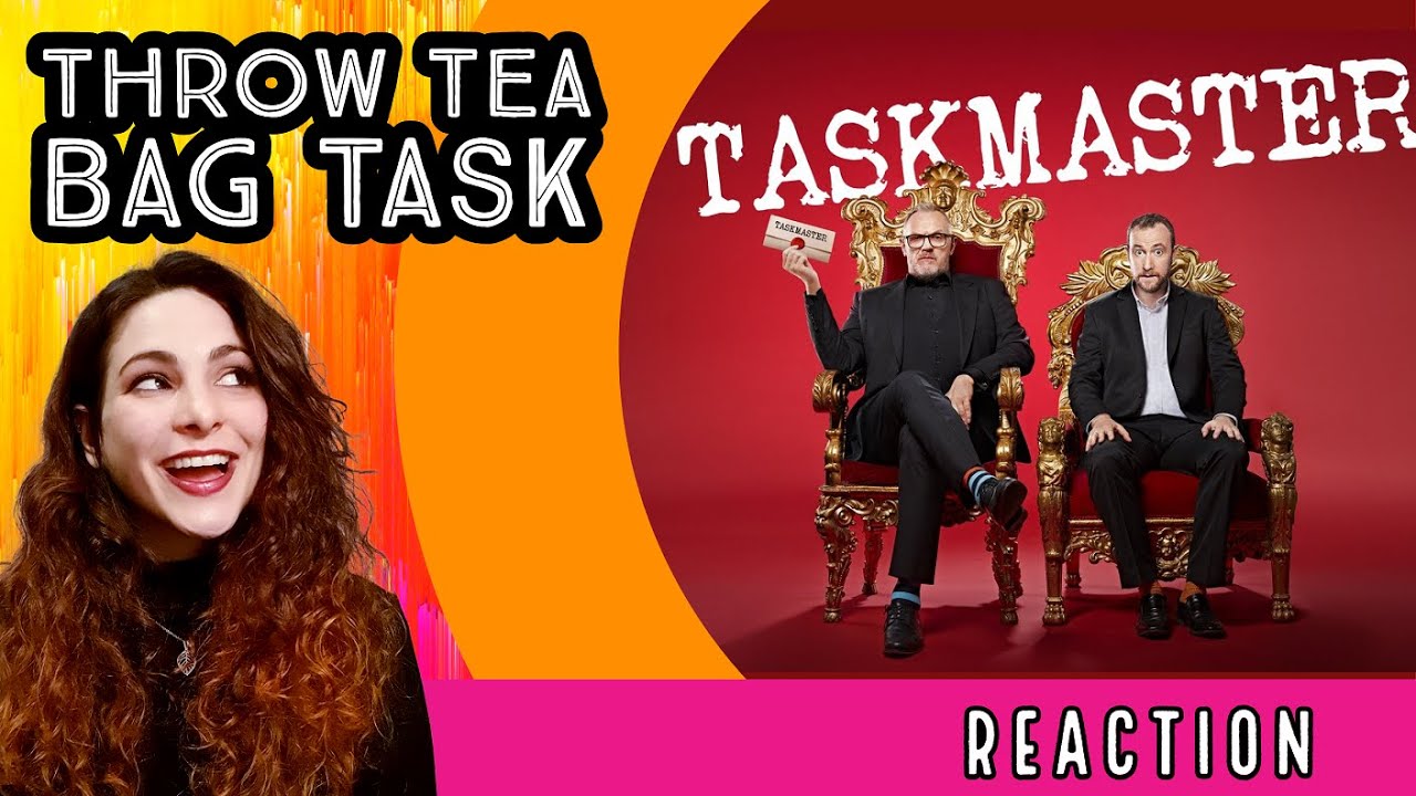 American Reacts - TASKMASTER - Throw Tea Bag Task - YouTube