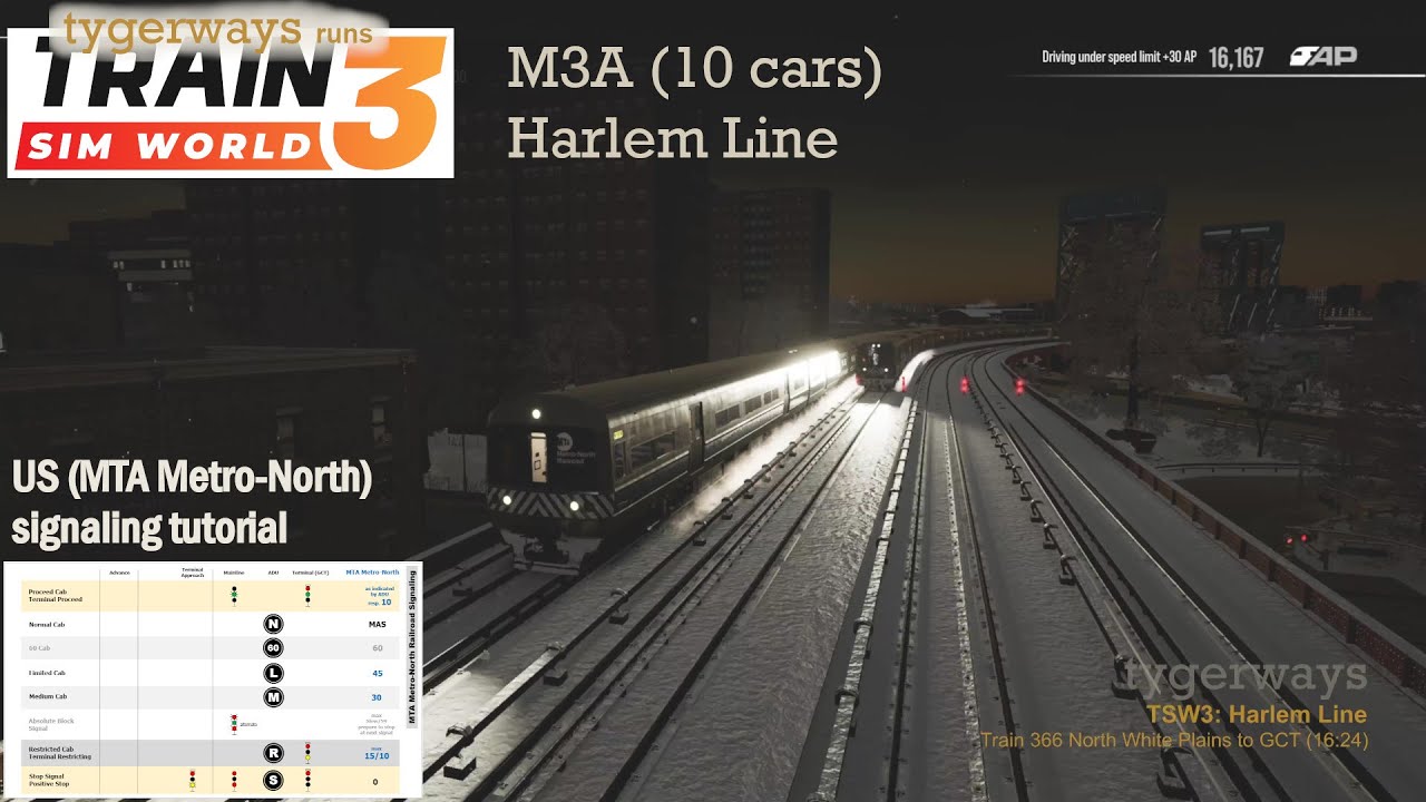 US signaling (MTA Metro-North) on the Budd M3A and the Harlem line (TSW ...