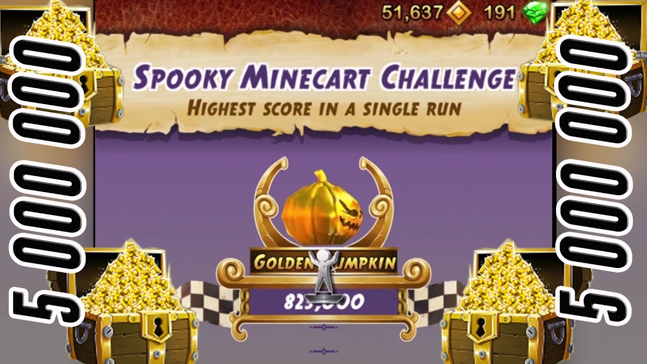 TEMPLE RUN 2 SPOOKY MINECART CHALLENGE - YouTube