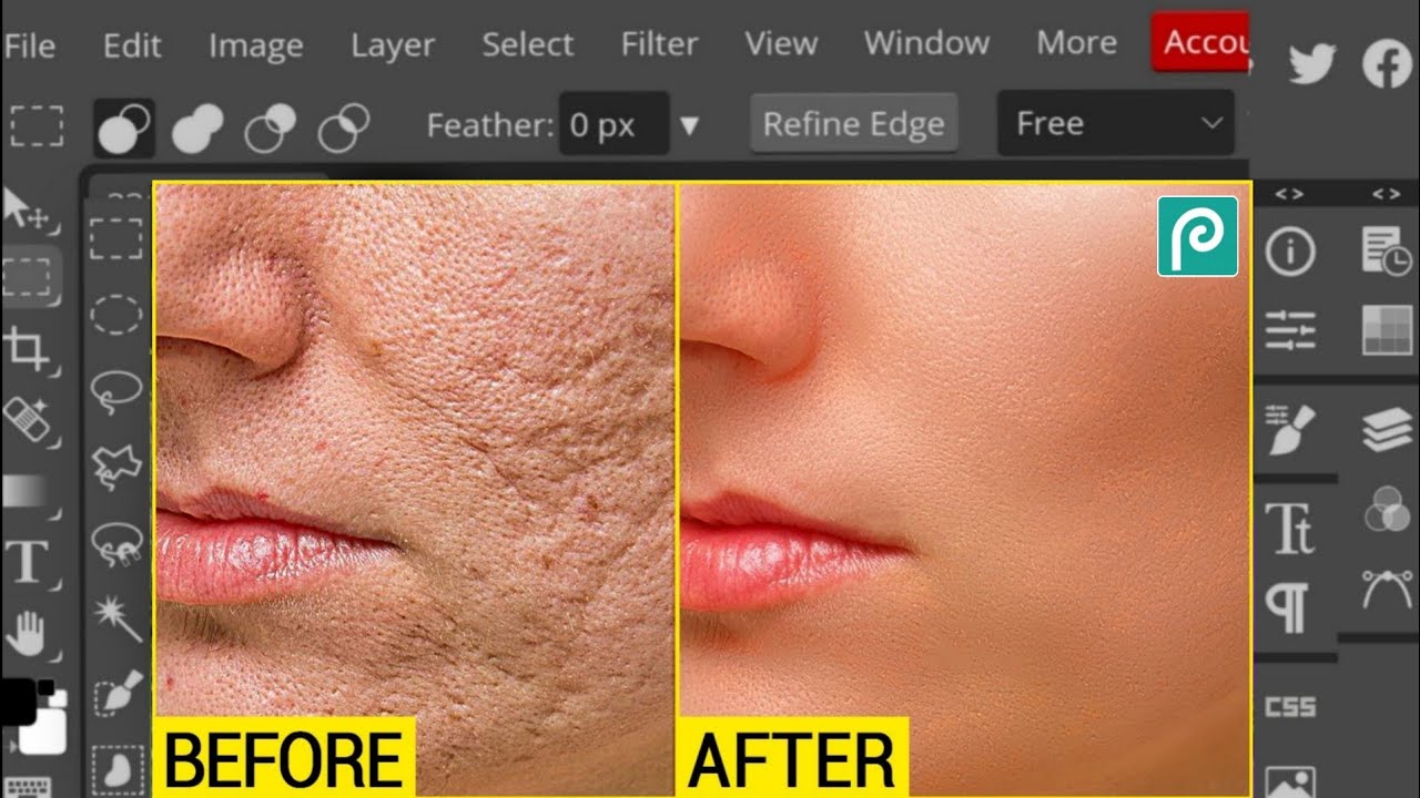 How to smooth face in photopea | photopea Face smooth Editing ...