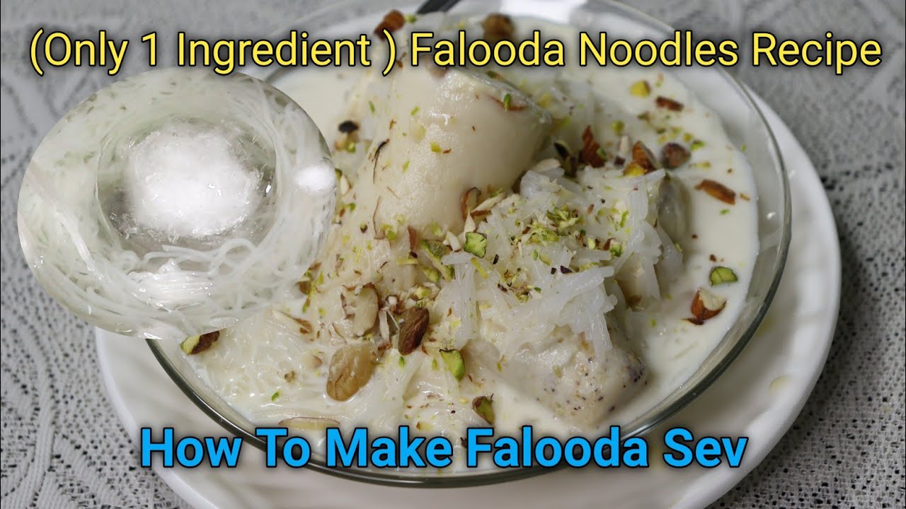 How To Make Falooda Sev | (Only 1 Ingredient ) | Falooda Noodles Recipe ...