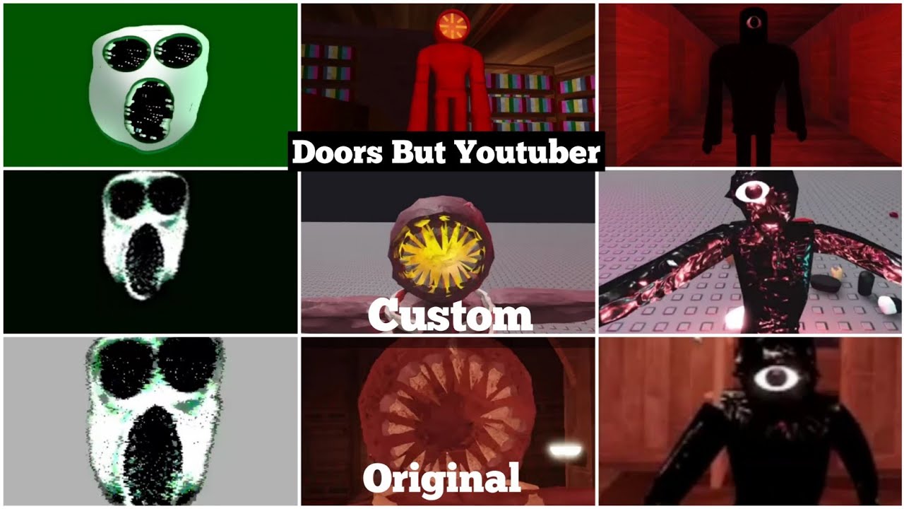 Doors But Youtuber vs Custom vs Original Doors Jumpscares [ Roblox ...