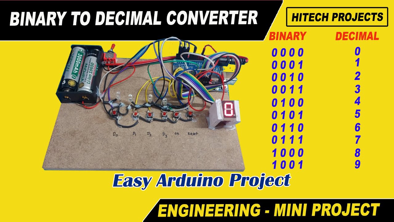 Binary To Decimal Converter Using Arduino Seven Segment Display Using Arduino Youtube