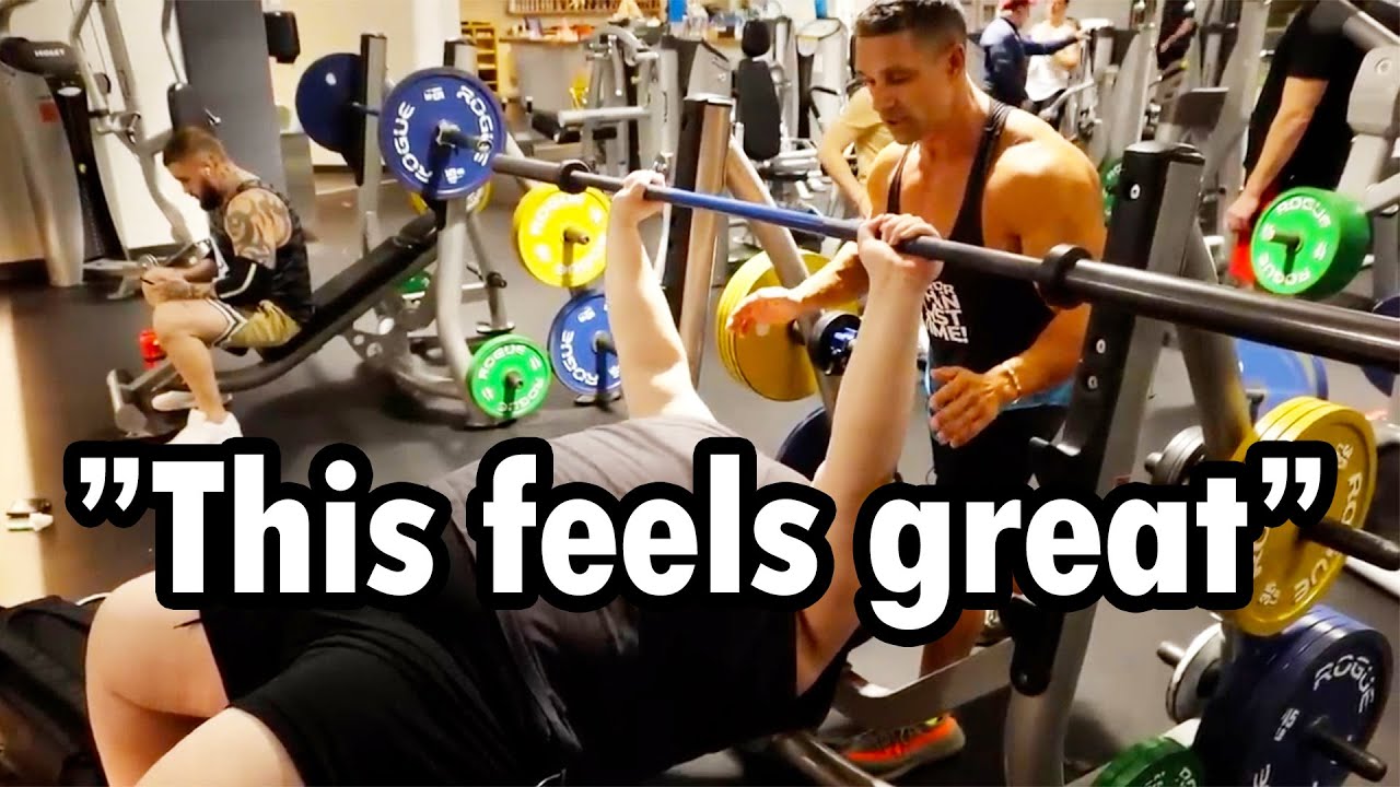 Brently G does bench press for the first time - YouTube