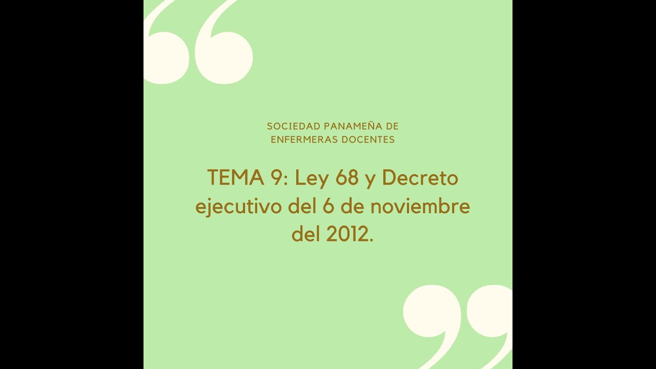 Tema 10 LEY 68 - YouTube