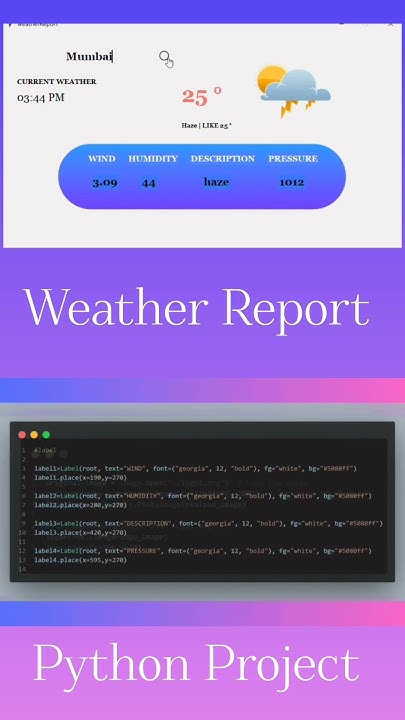 Weather Report Python Project Python Programming Coding Pythonprojects Projects 