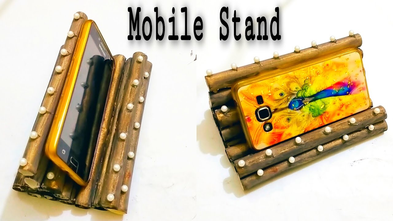 How To Make Paper Mobile Stand || easy method || learn craft - YouTube