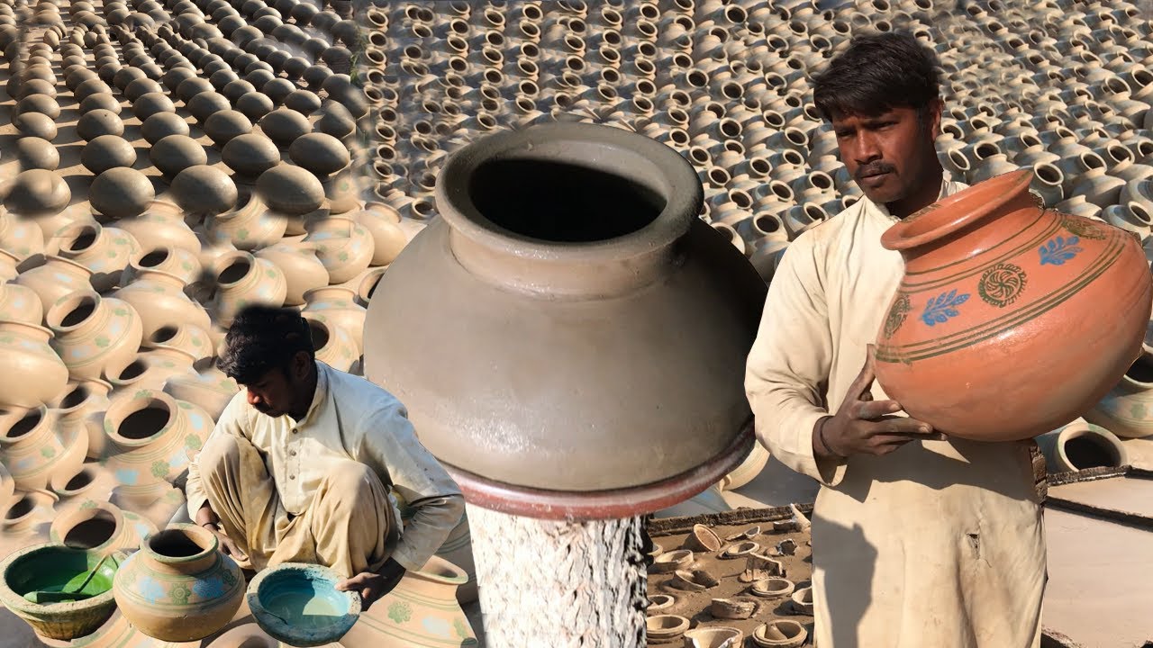 Complete Clay Pot Making Process || Earthen Pot Making || Clay Pot ...