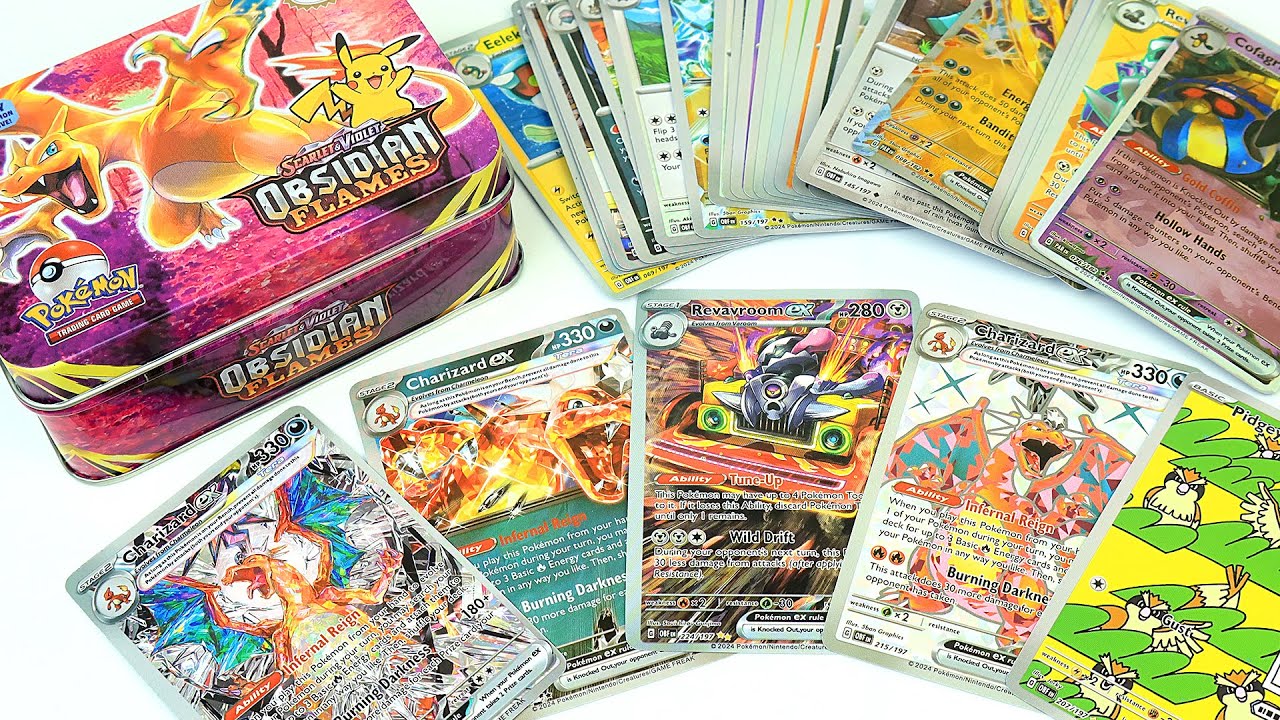 Pokemon Card Obsidian Flames Tin Box from Aliexpress - YouTube