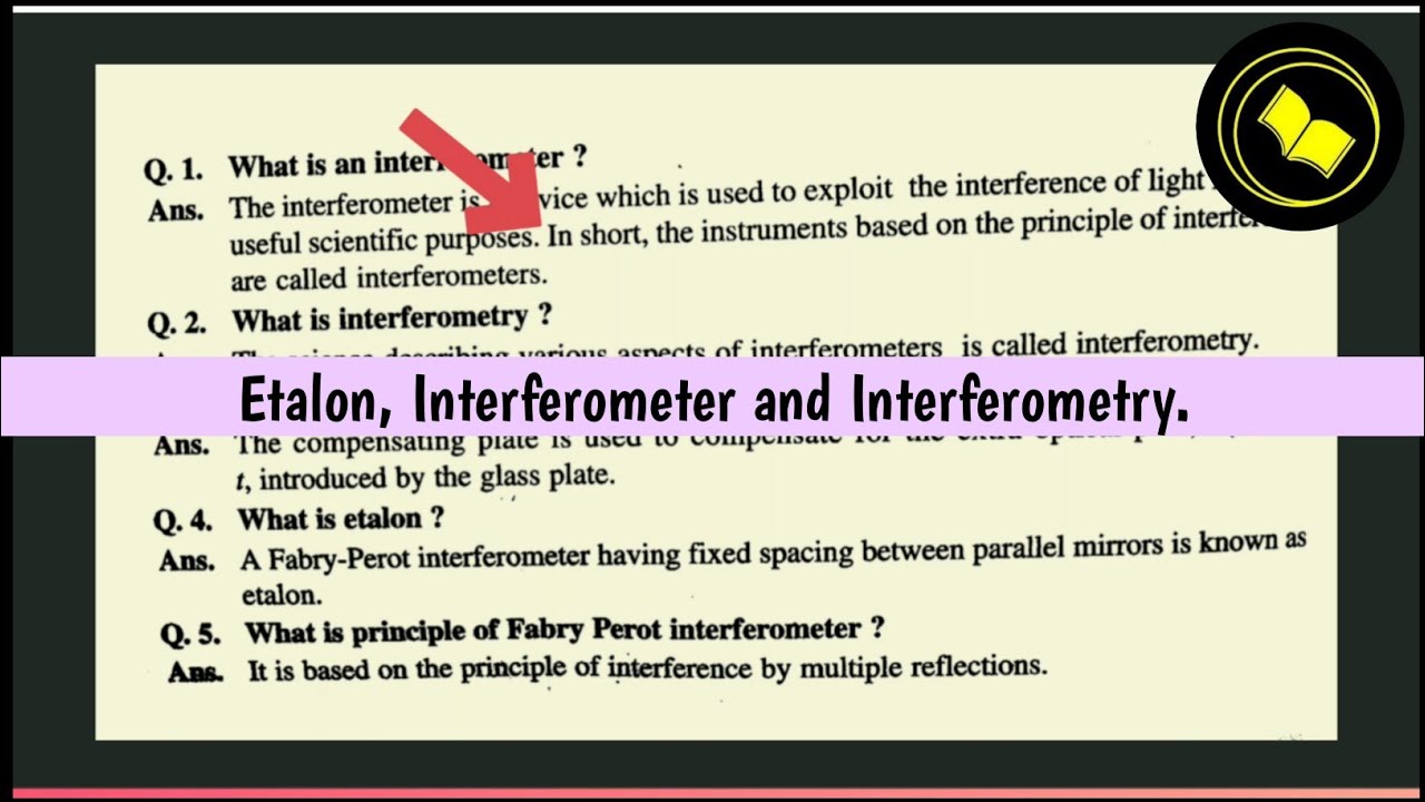 Etalon | Interferometer | Interferometry (Questions). - YouTube