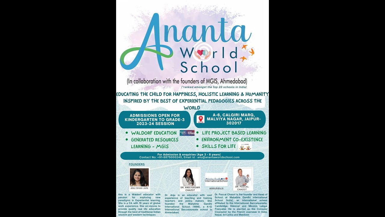 Ananta World School - Inspired by Waldorf (100 years of Waldorf Education) - YouTube