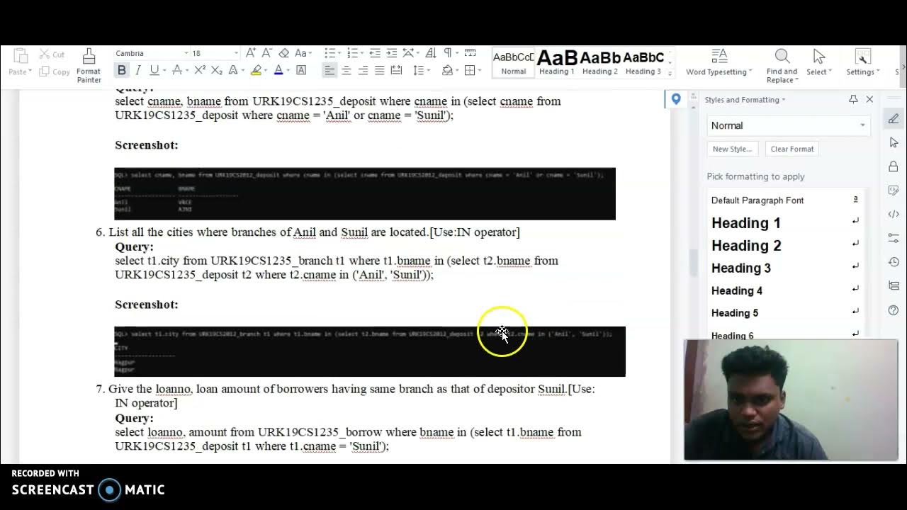 Subqueries And Correlated Subqueries Ex 6dbms Youtube