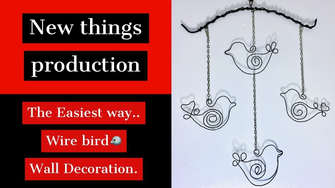 How to craft a wire bird wall art easy.🐦 ( Decorations ) - YouTube