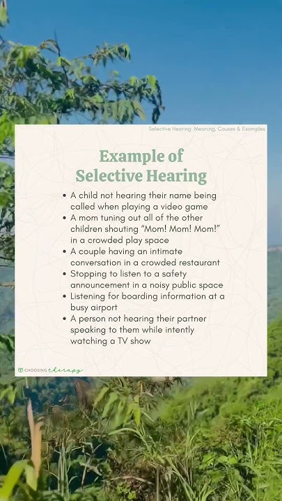 Examples of Selective Hearing - YouTube