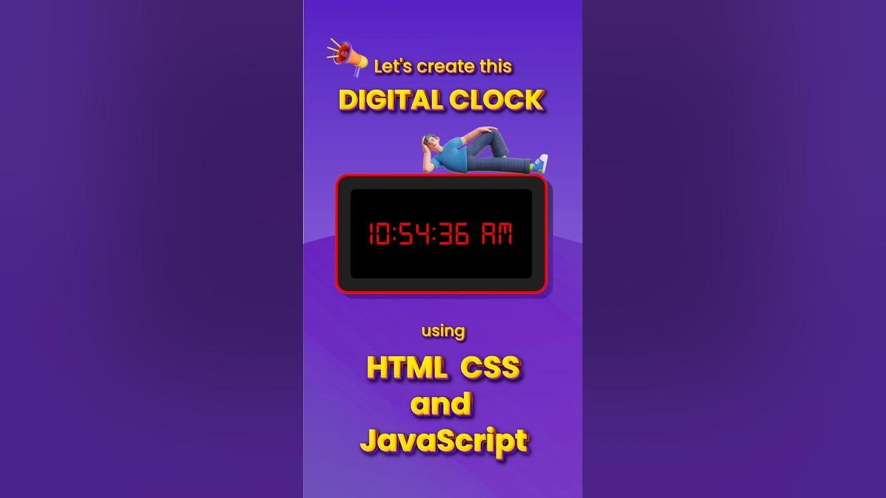 Digital Clock using HTML CSS and JavaScript 😎 #coding #htmltags #webdevelopment #programming # ...