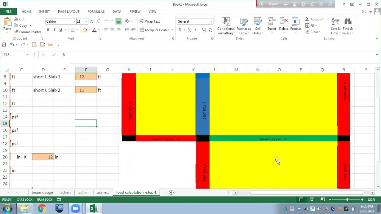 Beam Design Excle sheet ( with manual load calculation on beam ...
