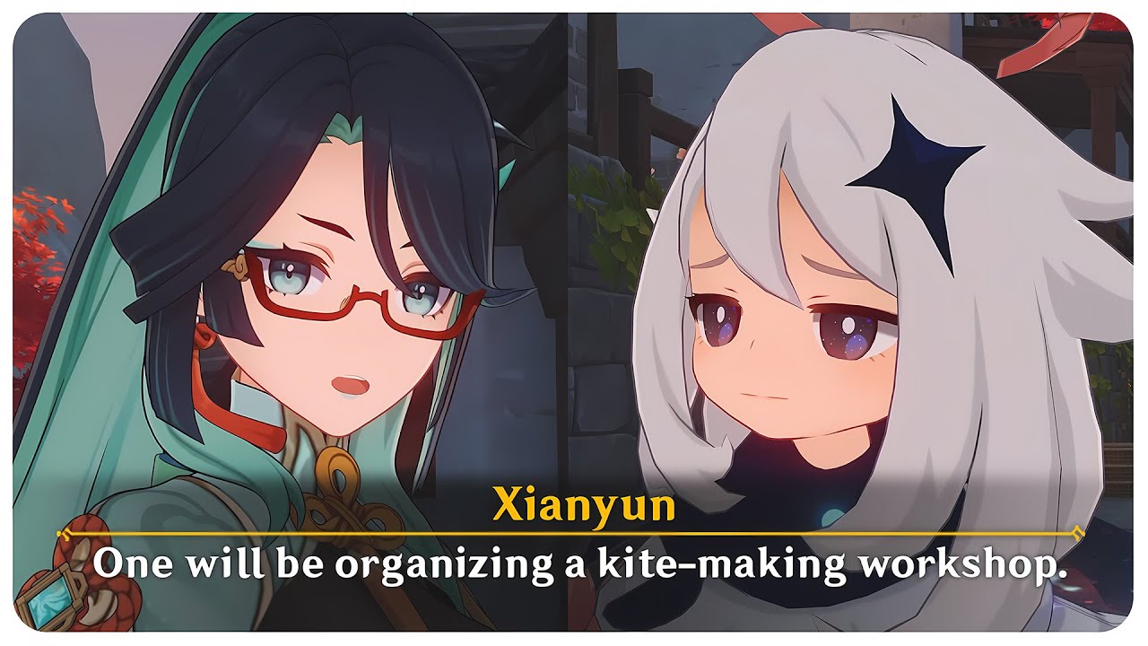 Xianyun Yapping About Kite Making (Cutscene) Lantern Rite | Genshin ...