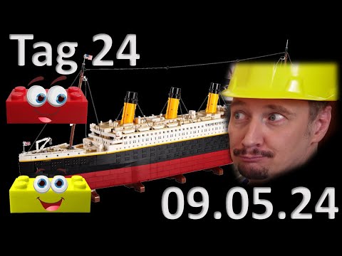 Building LEGO TITANIC - Tag 24 - German Version-Stop Motion-Lightkit-Review-Realtime-Tutorial-Live