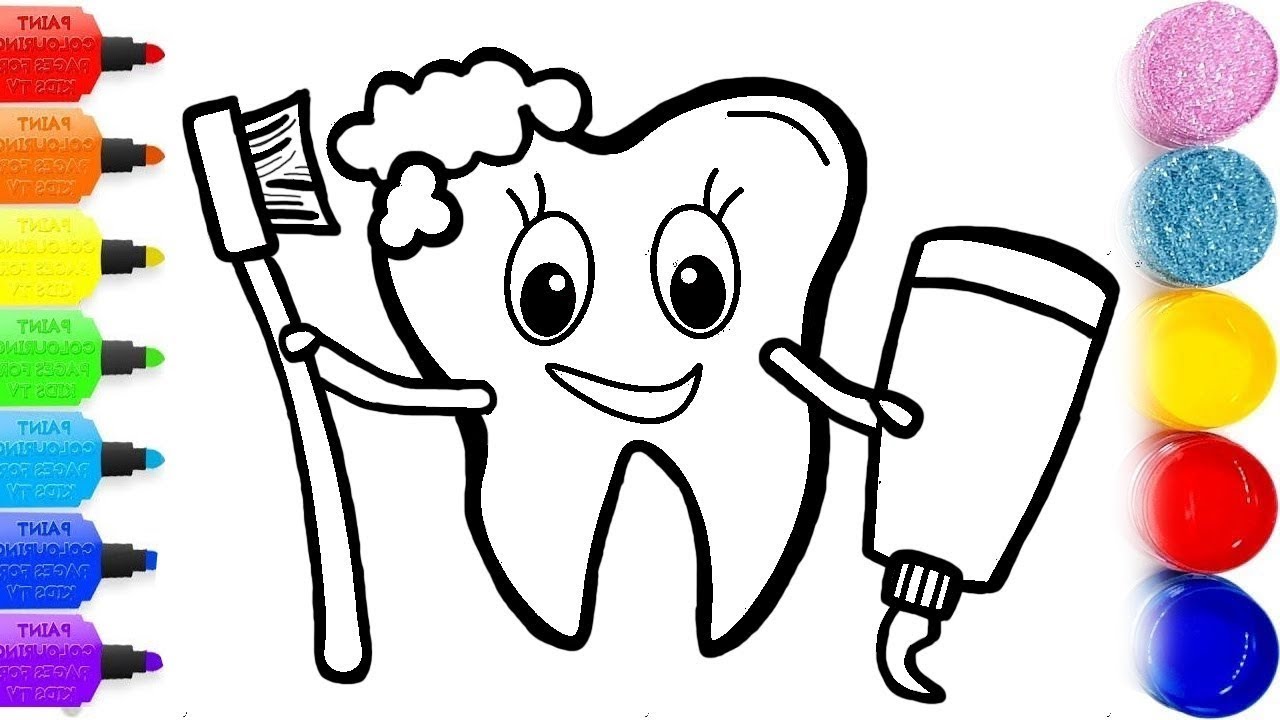 Рисование зубов для детей Drawing teeth for children. Bolalar uchun ...