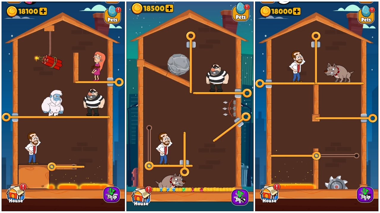 Home Pin Game Level 201 To 210 Walkthrough // Save Your wife Game - YouTube