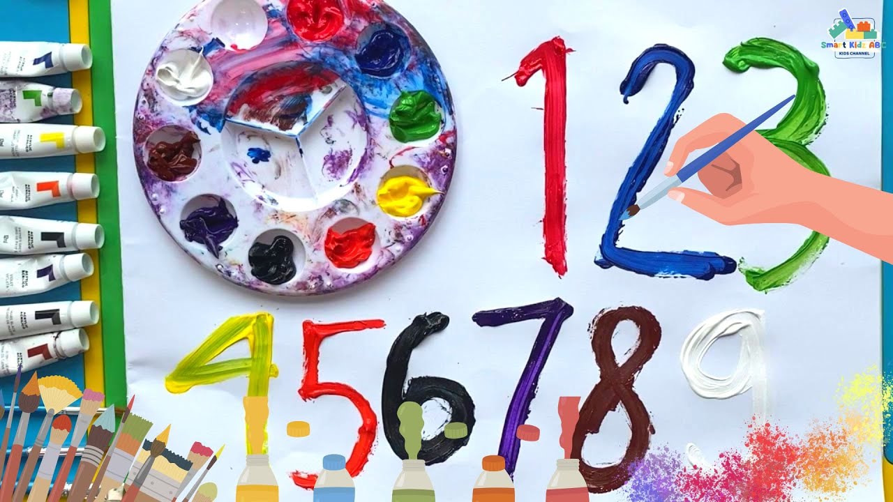LEARN COLORS AND COUNTING FOR KIDS | ALPHABET 123 ABC COLORING DRAWING ...