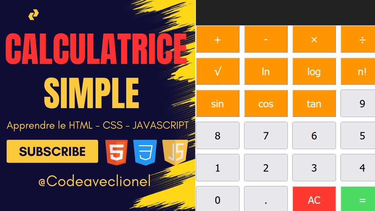 Comment creer une Calculatrice Simple html css et JavaScript - YouTube