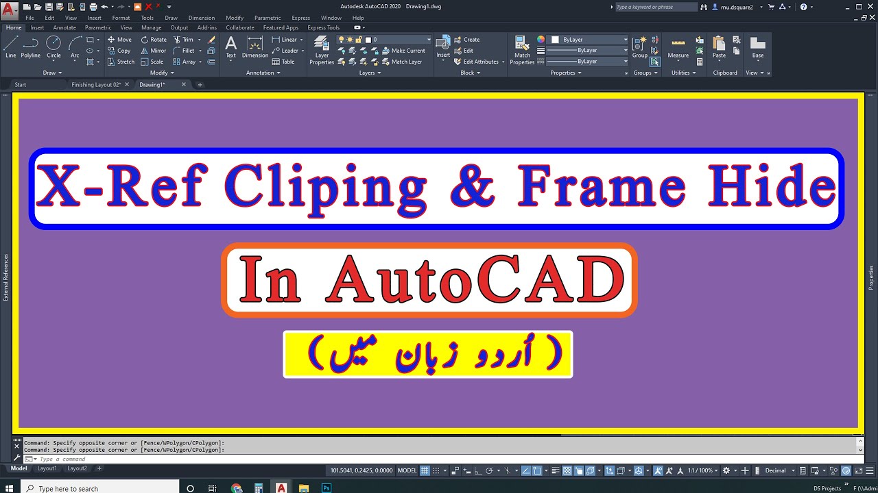 Create Clipping Hide Frame In AutoCAD X Ref File Or Any Block File Create Clipping Hide Frame In AutoCAD X Ref File Or Any Block File