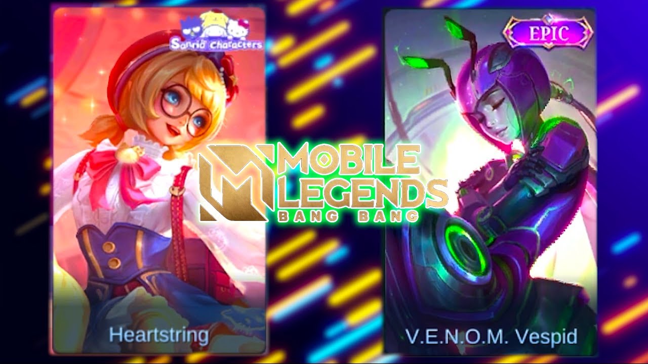 Angela Heartstring Sanrio Collab Skin VS V.E.N.O.M. Vespid Skin | MLBB ...